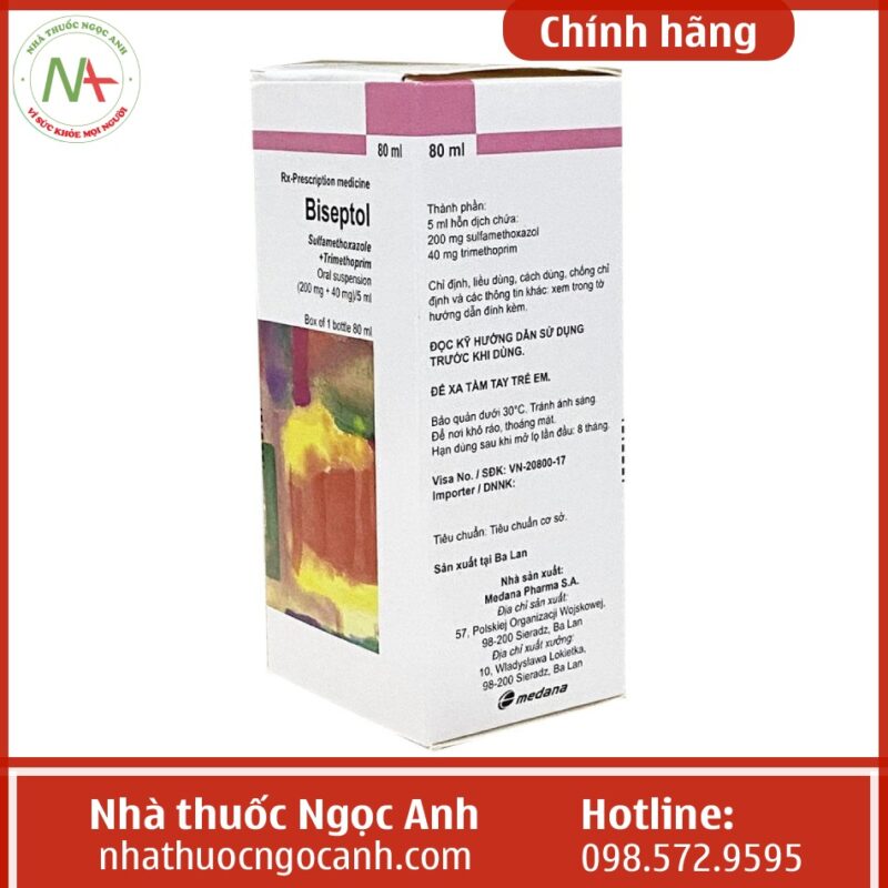 Thuốc Biseptol 80ml siro có tác dụng gì, giá bao nhiêu, mua ở đâu?
