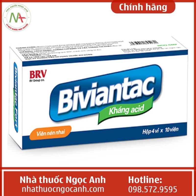 Thuốc kháng acid Biviantac (dạng viên) giá bao nhiêu, mua ở đâu?