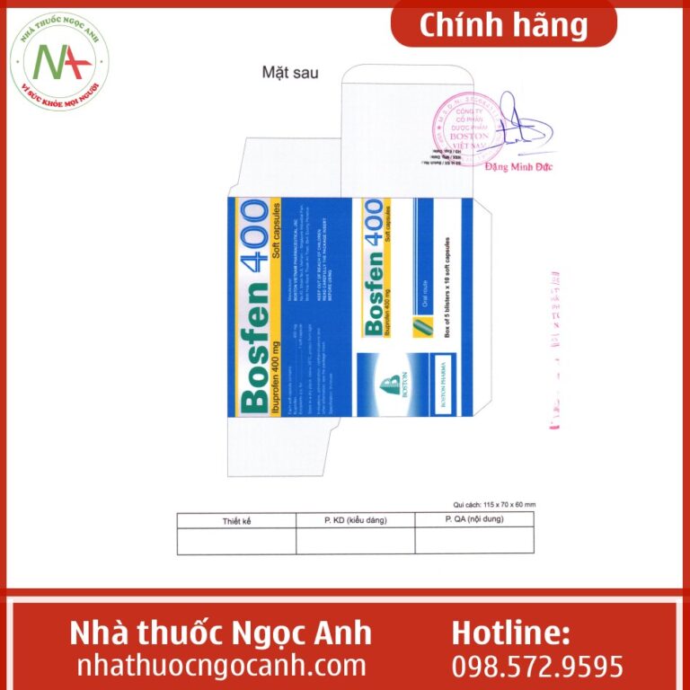 Thuốc Bosfen 400 là thuốc gì, giá bao nhiêu, liều dùng như thế nào?