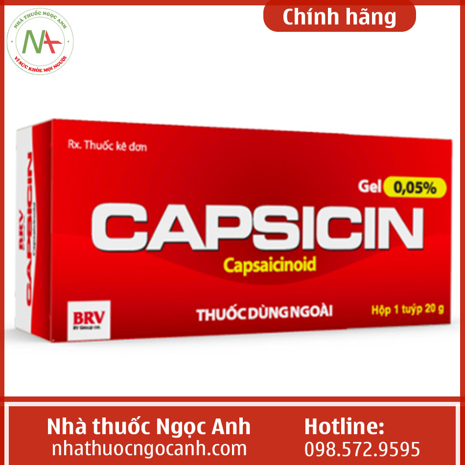 Thuốc bôi Capsicin Gel 0.05% 20g là gì, giá bao nhiêu, mua ở đâu