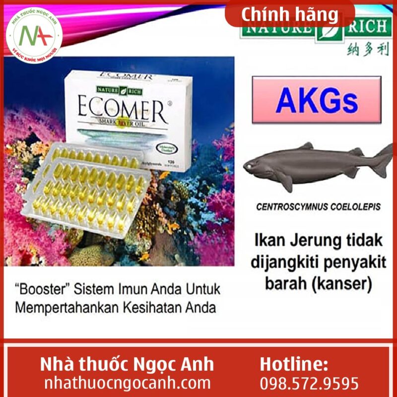 Thuốc dầu gan cá mập Ecomer 250mg giá bao nhiêu, mua ở đâu, có tốt không?