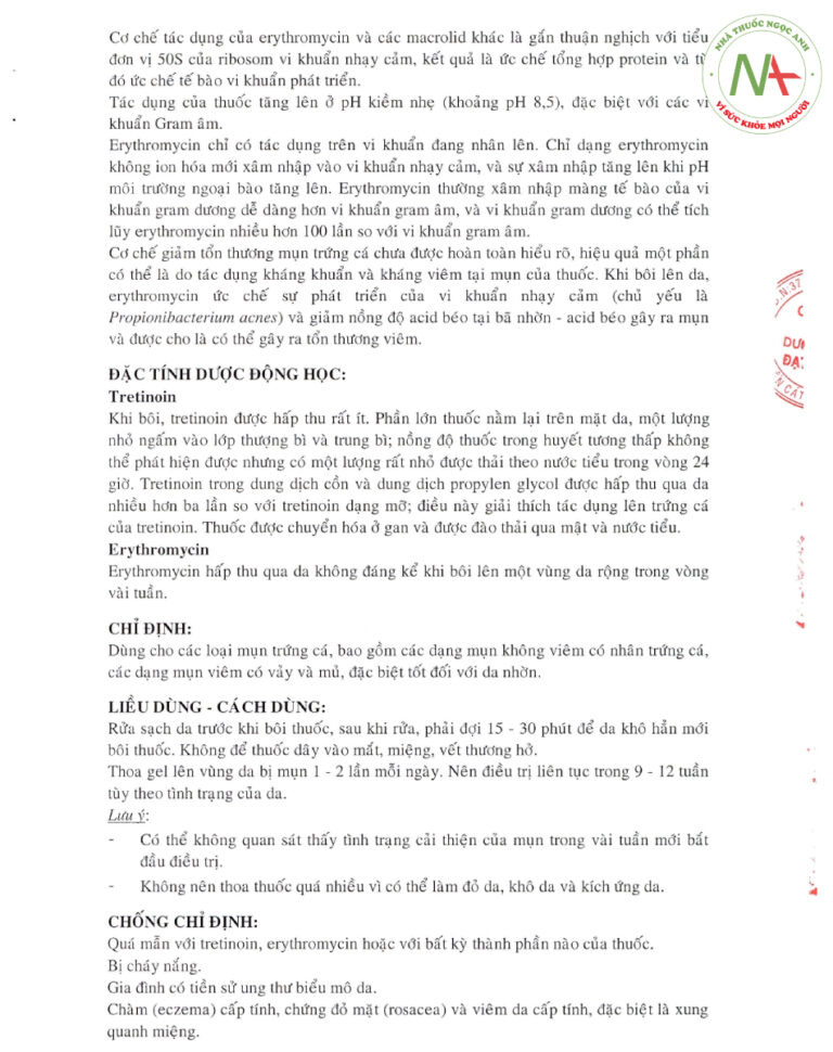 Thuốc trị mụn Eryne Gel có tốt không, giá bao nhiêu, mua ở đâu?