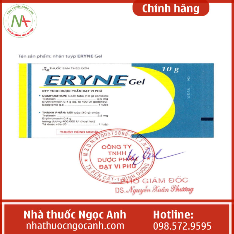 Thuốc trị mụn Eryne Gel có tốt không, giá bao nhiêu, mua ở đâu?