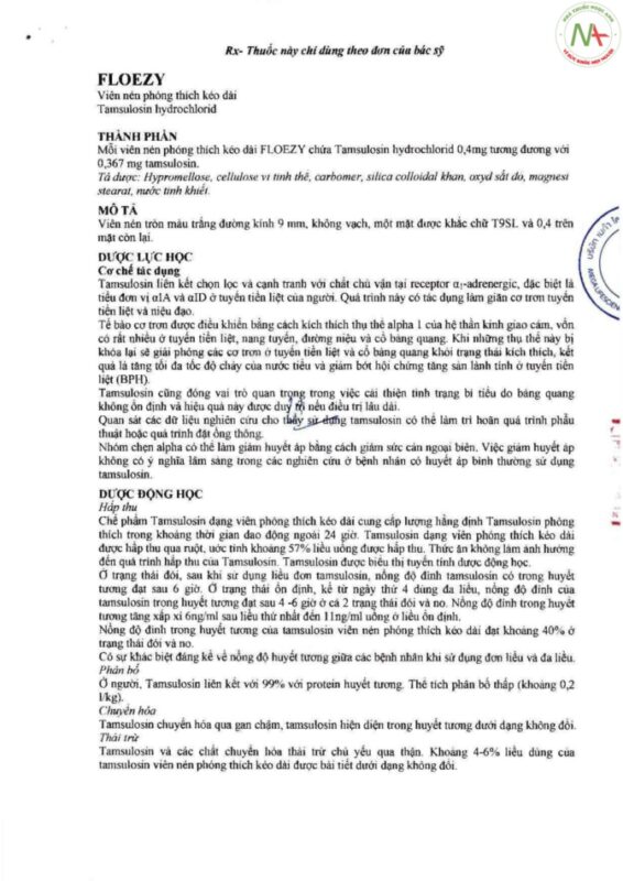 Thuốc Floezy 0.4mg là thuốc gì, có tác dụng gì, mua ở đâu, giá bao nhiêu