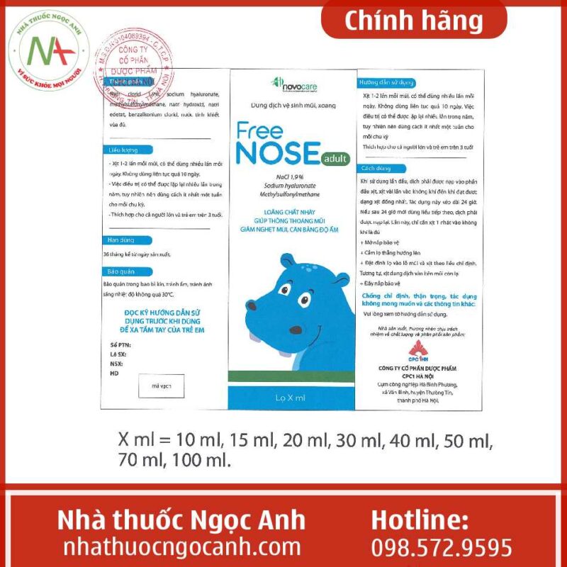 Thuốc Free NOSE Adult là gì? Mua ở đâu? Giá bao nhiêu?