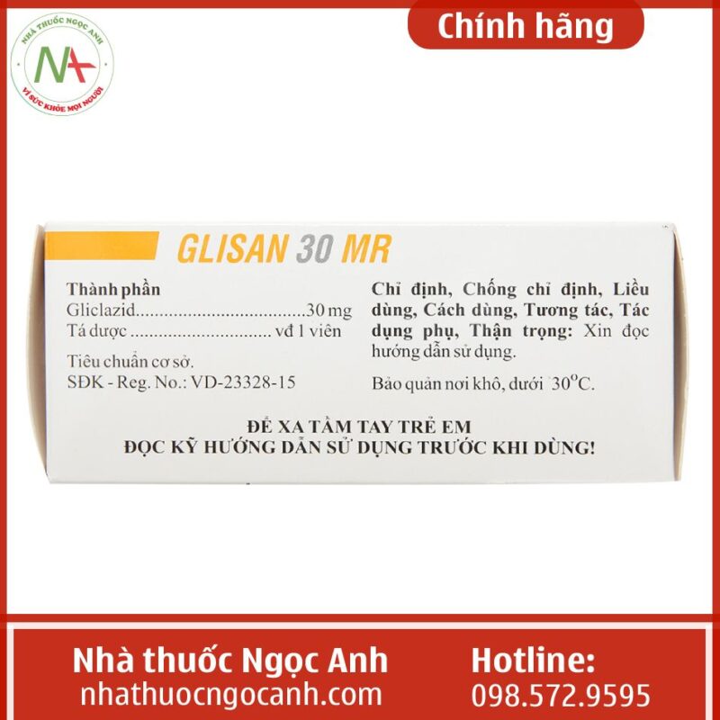 Thuốc trị đái tháo đường Glisan 30 MR giá bao nhiêu, mua ở đâu?