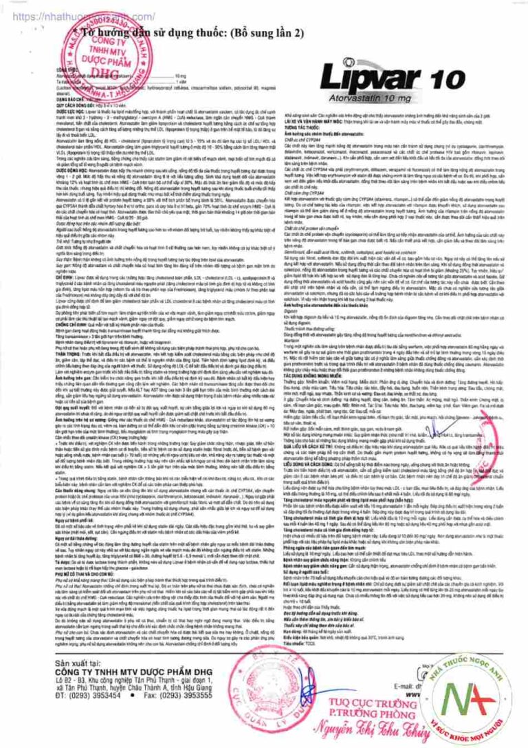 Thuốc hạ mỡ máu Lipvar 10 có tốt không? Giá bao nhiêu? Mua ở đâu?