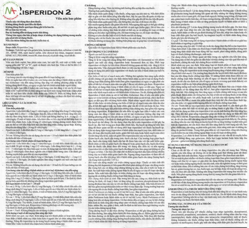 Thuốc Risperidon 2mg Hasan là thuốc gì, giá bao nhiêu, mua ở đâu?