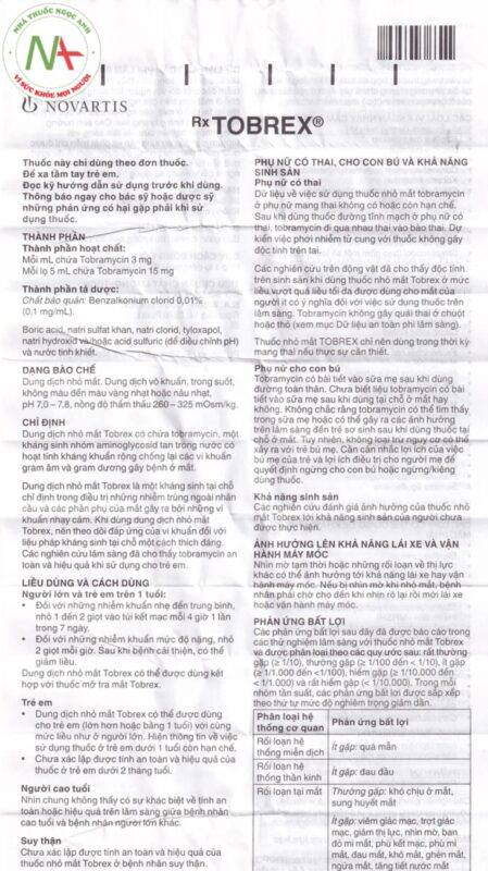 Thuốc nhỏ mắt Tobrex giá bao nhiêu tiền, dùng cho trẻ sơ sinh được không?