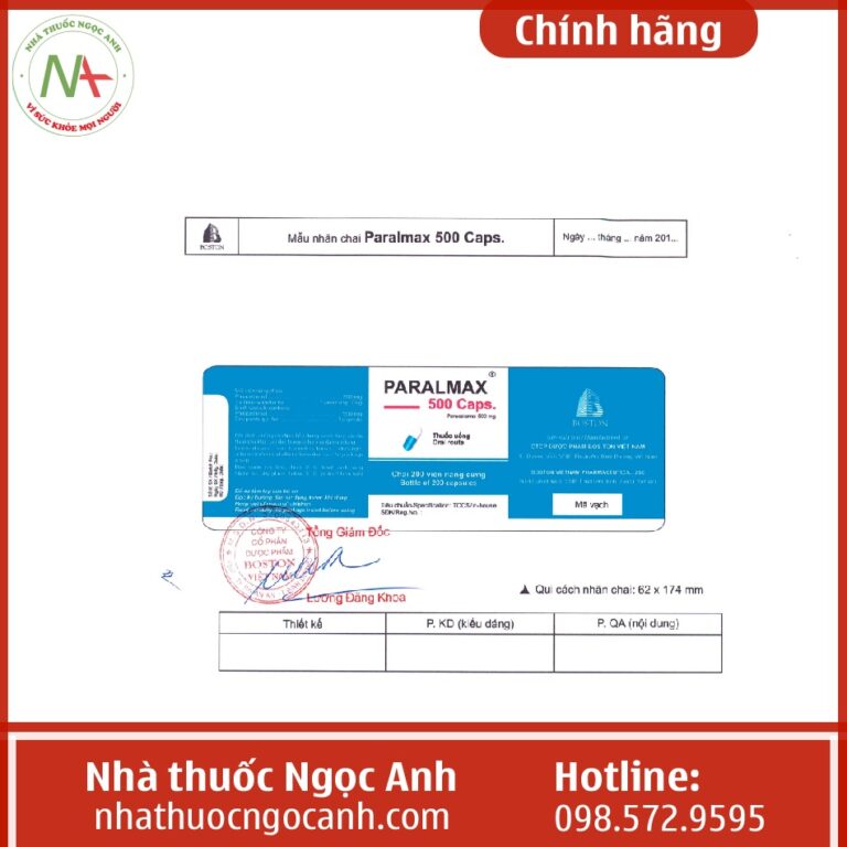 Thuốc Paralmax 500 caps. là thuốc gì, mua ở đâu, giá bao nhiêu?