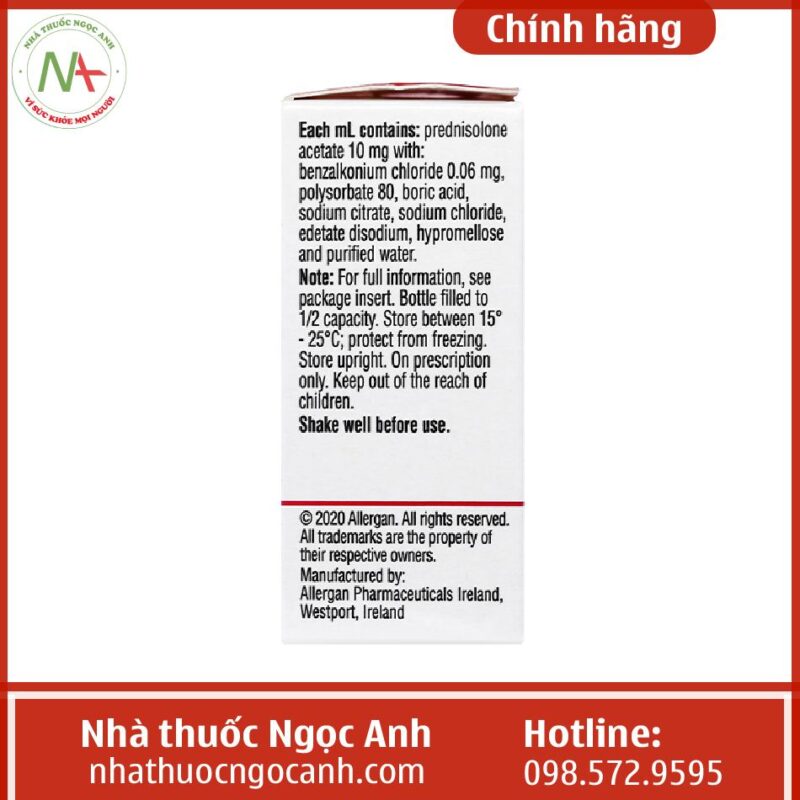 Thuốc nhỏ mắt Pred Forte 1% có tốt không? Mua ở đâu? Giá bao nhiêu?