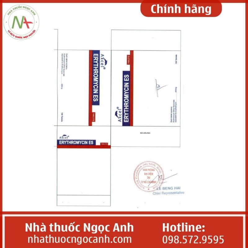 Thuốc Axcel Erythromycin ES Tablet là thuốc gì? Mua ở đâu? Giá bao nhiêu?