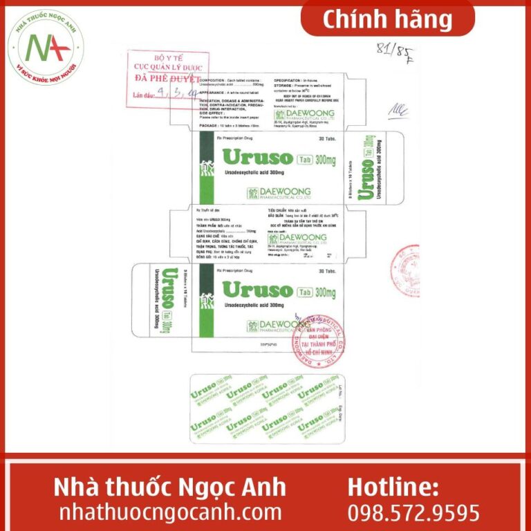 Thuốc Uruso Tab 300mg là thuốc gì? Mua ở đâu? Giá bao nhiêu?