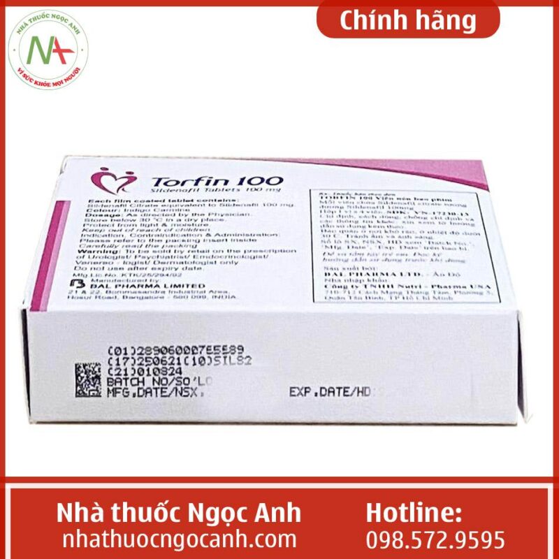 Thuốc điều trị rối loạn cương dương Torfin 100 giá bao nhiêu, mua ở đâu?