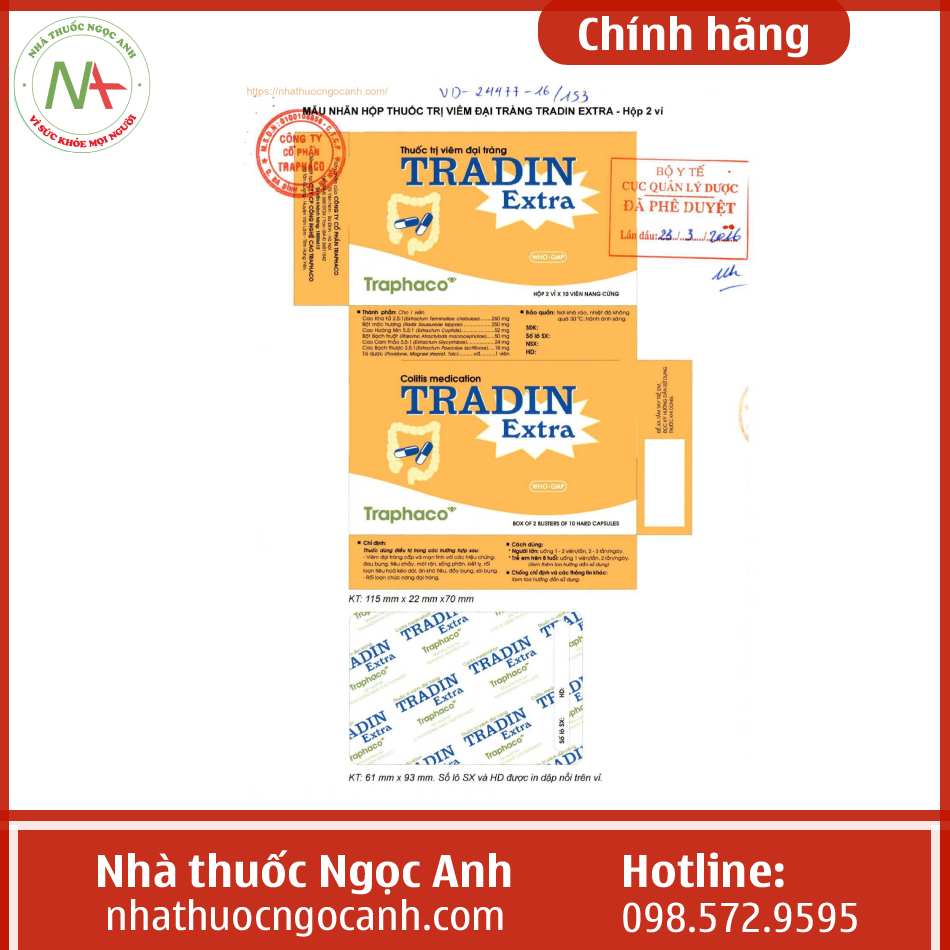 Thuốc đại tràng Tradin Extra có tác dụng gì? Mua ở đâu, giá bao nhiêu?