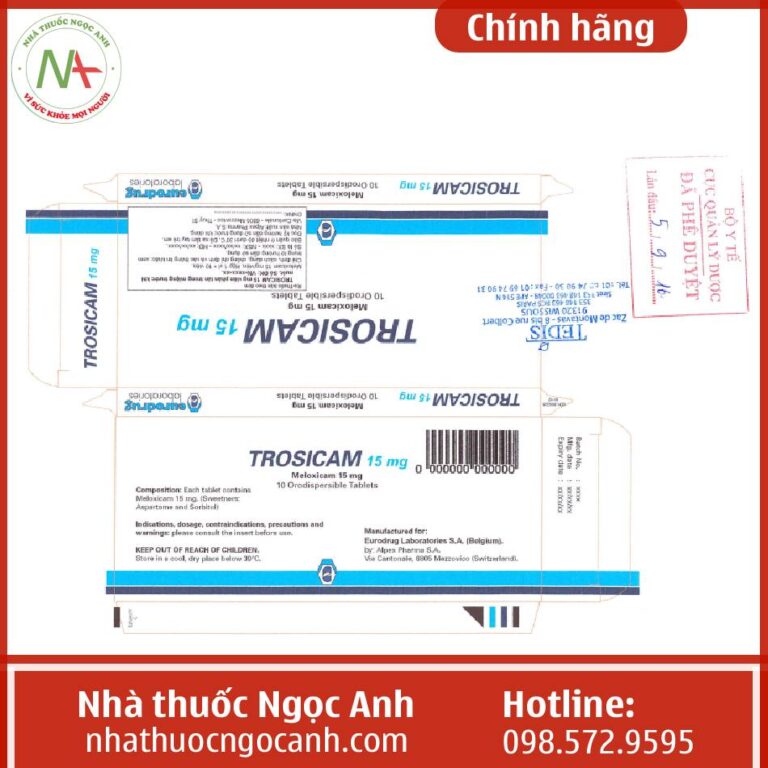 Thuốc Trosicam 15mg là thuốc gì? Giá bao nhiêu? Mua ở đâu uy tín?
