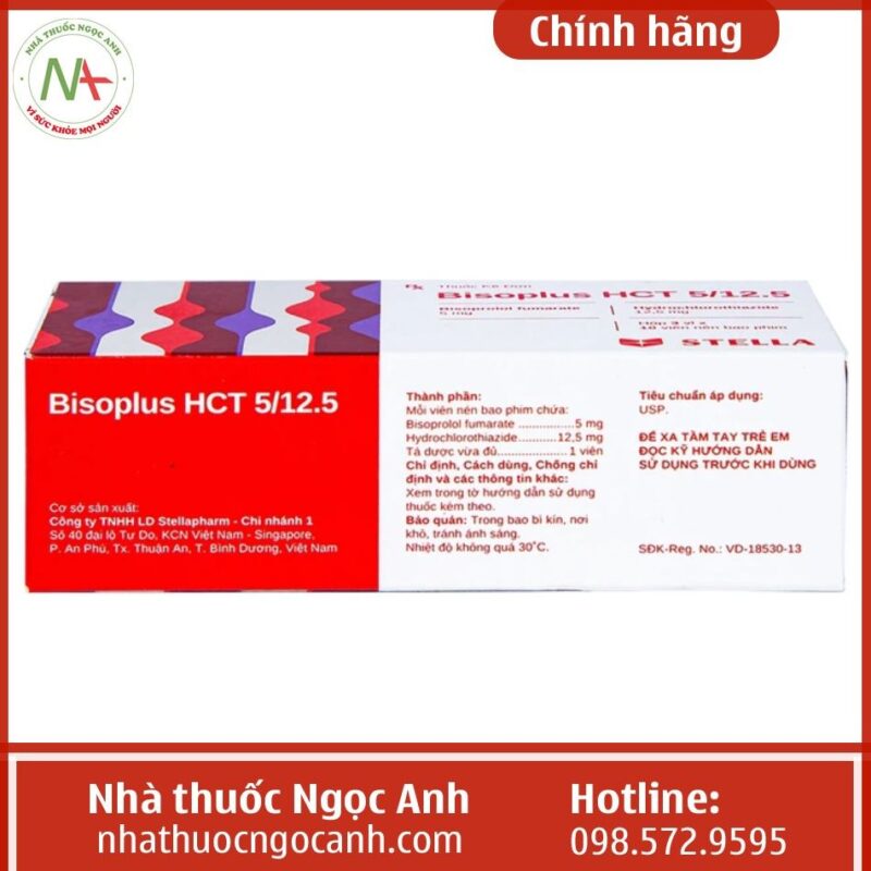Thuốc Bisoplus HCT 5/12.5 Stella là gì, giá bao nhiêu, mua ở đâu
