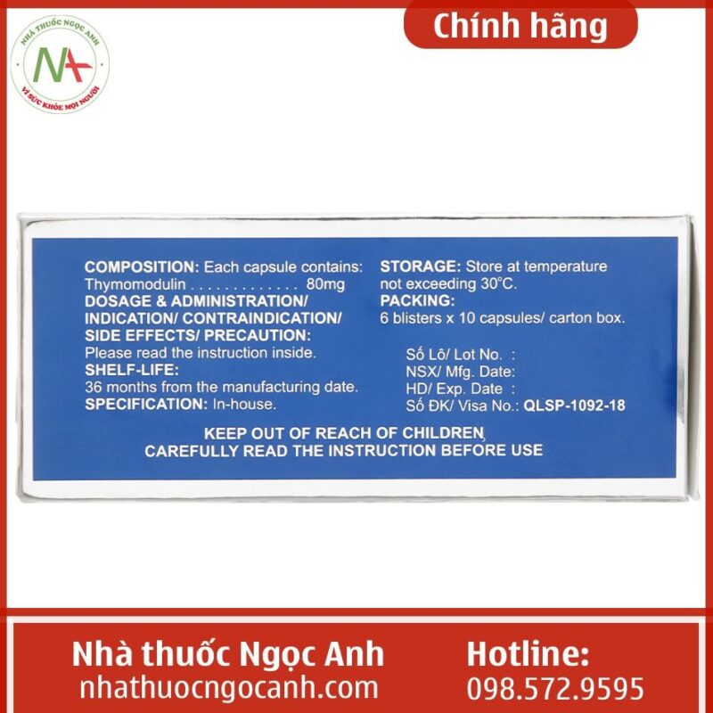 Thuốc Bentarcin Capsule là gì, tác dụng, giá bao nhiêu, mua ở đâu