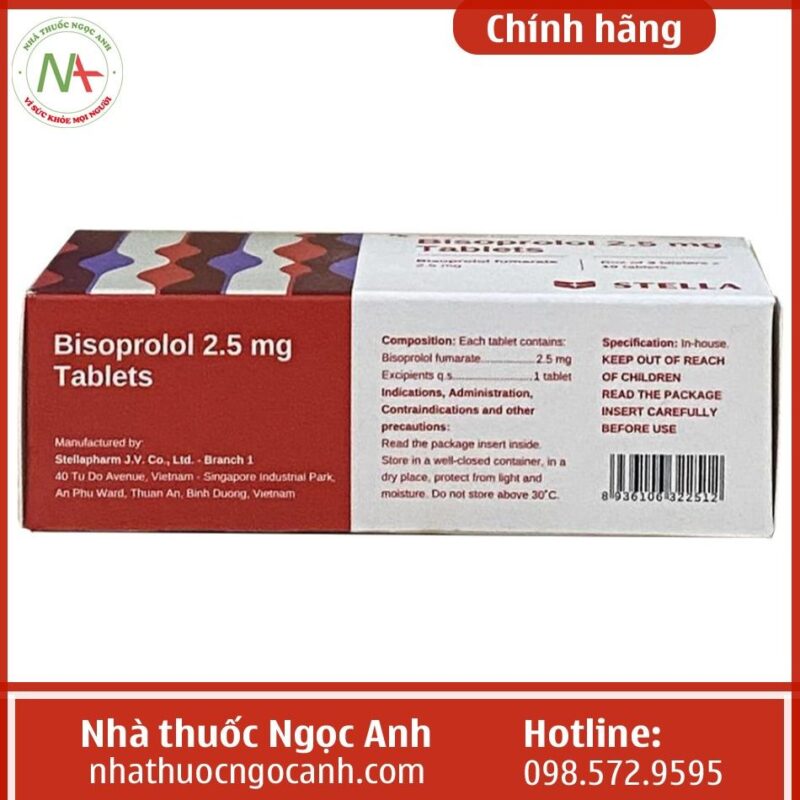 Thuốc Bisoprolol 2.5mg Tablets Stella là gì, giá bao nhiêu, mua ở đâu