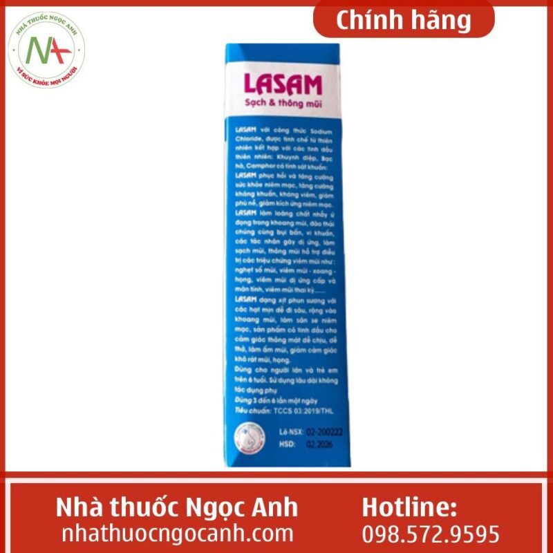 Xịt mũi Lasam 70ml có tốt không, có dùng được cho bà bầu không, giá bao ...