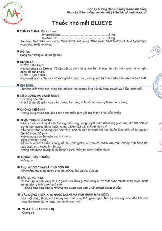 Thuốc nhỏ mắt Blueye có tốt không, giá bao nhiêu, mua ở đâu