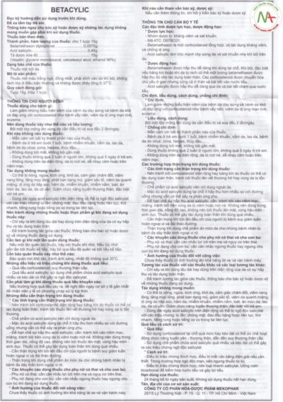 Thuốc Betacylic 15g là gì, công dụng, giá bao nhiêu, mua ở đâu