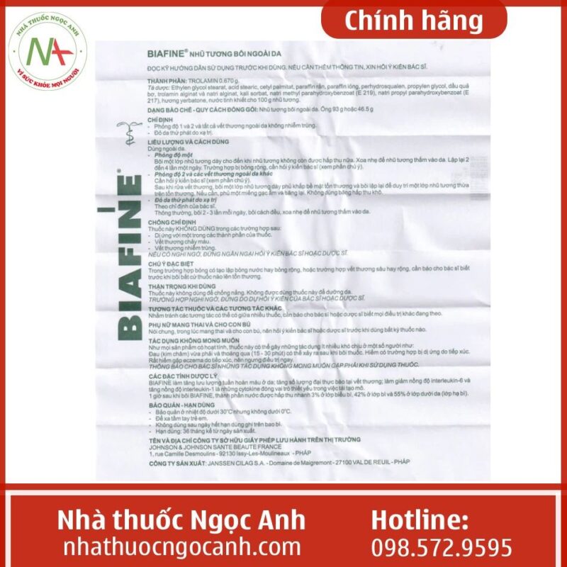 Thuốc Biafine là gì, có tác dụng gì, giá bao nhiêu, mua ở đâu