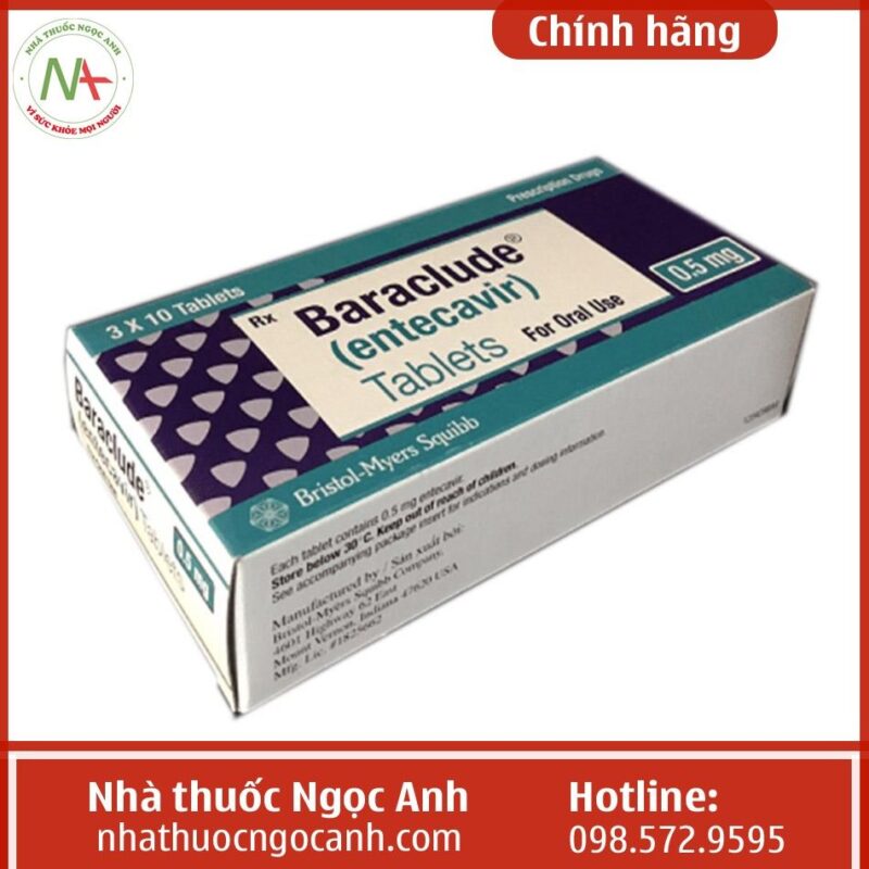Thuốc Baraclude 0.5mg là gì, tác dụng gì, giá bao nhiêu, mua ở đâu