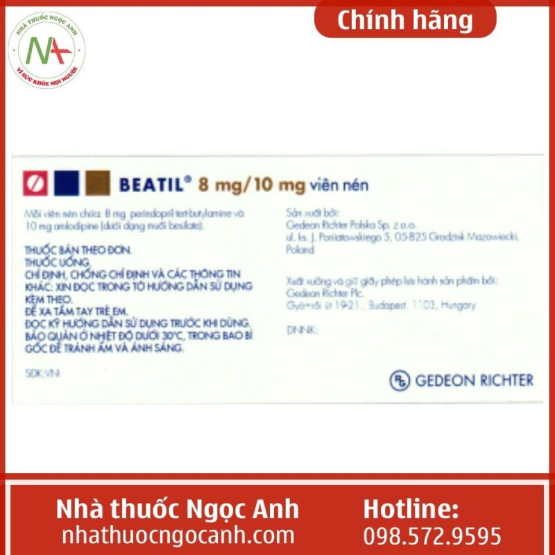 Thuốc Beatil 8mg/10mg là gì, tác dụng, giá bao nhiêu, mua ở đâu