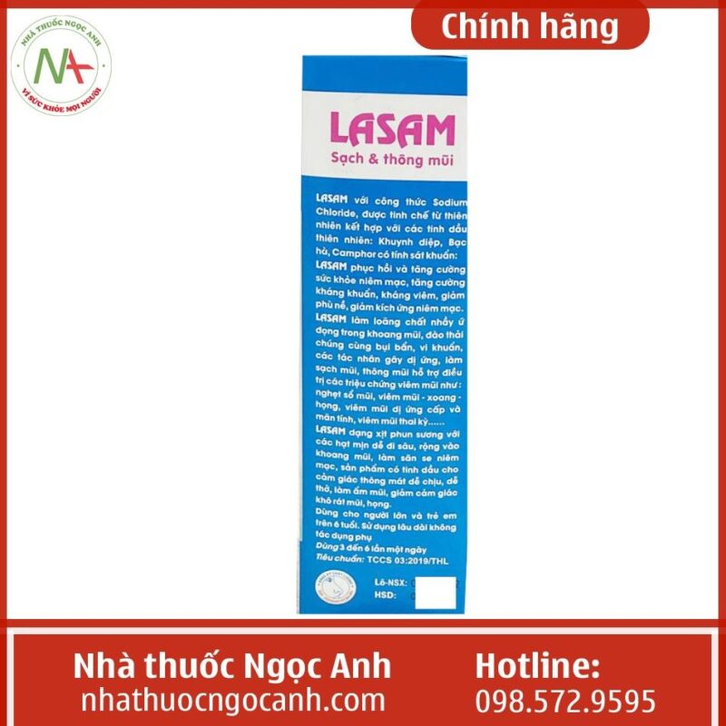 Xịt mũi Lasam 70ml có tốt không, có dùng được cho bà bầu không, giá bao ...