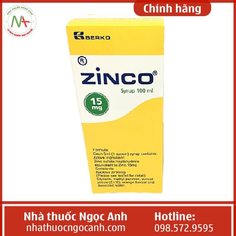 Thuốc Zinco Syrup 100ml là thuốc gì? Mua đâu? Giá bao nhiêu?