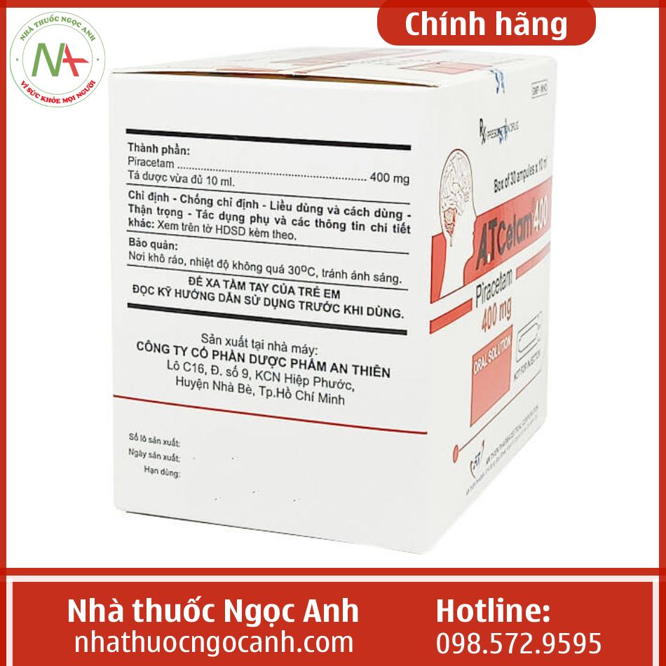 Thuốc trị chóng mặt A.T Cetam 400 giá bao nhiêu? Mua ở đâu?