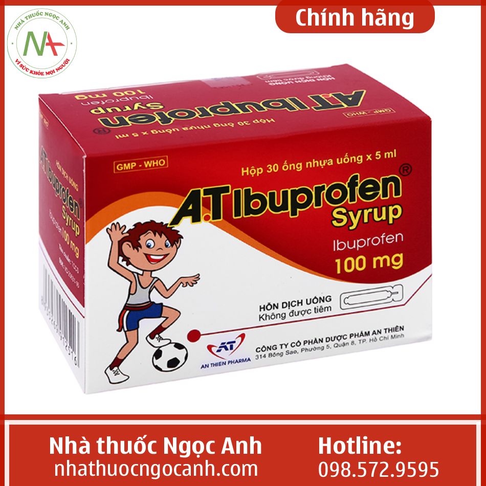 Thuốc hạ sốt A.T Ibuprofen Syrup 5ml cho trẻ em giá bao nhiêu, mua ở đâu?