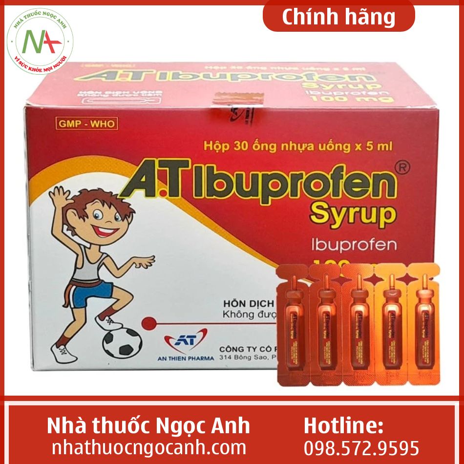 Thuốc hạ sốt A.T Ibuprofen Syrup 5ml cho trẻ em giá bao nhiêu, mua ở đâu?