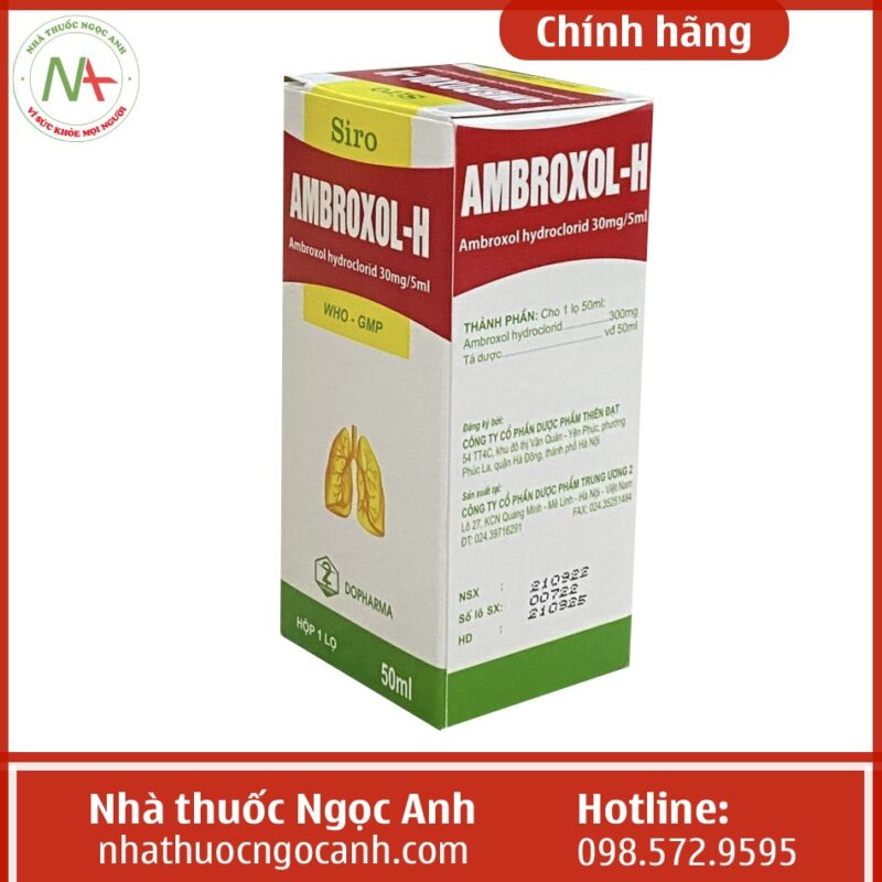 Thuốc siro Ambroxol-H 50ml có tốt không, giá bao nhiêu, mua ở đâu?