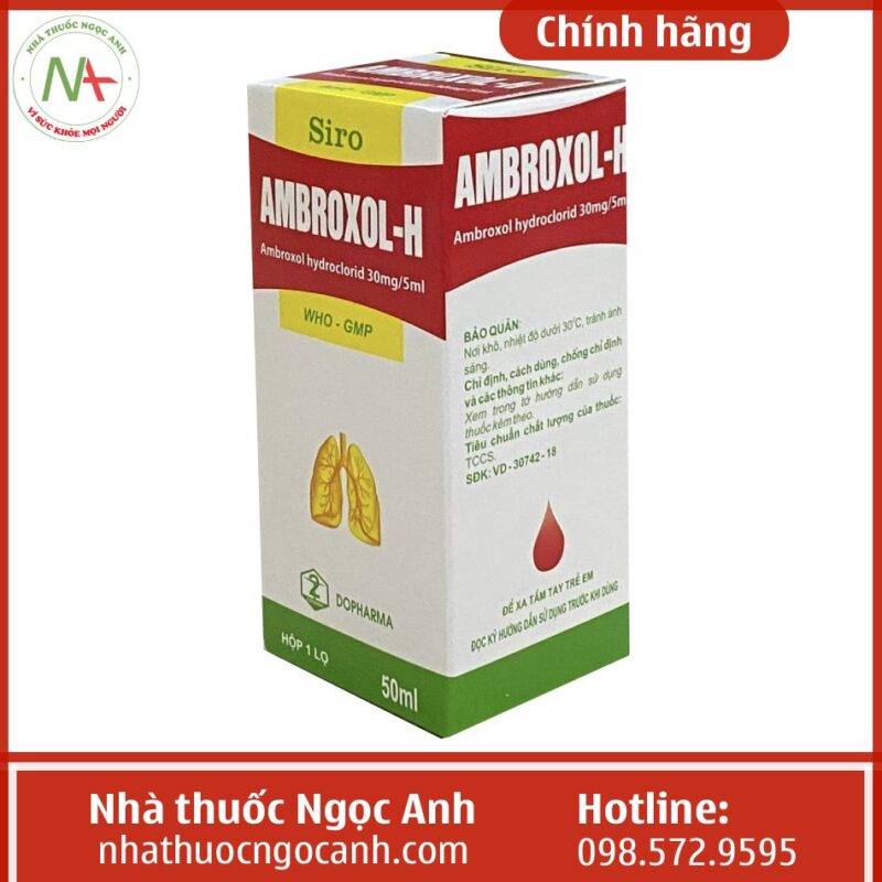 Thuốc siro Ambroxol-H 50ml có tốt không, giá bao nhiêu, mua ở đâu?