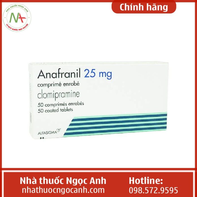 Thuốc Anafranil 25 Alfasigma là gì? Mua ở đâu? Giá bao nhiêu?