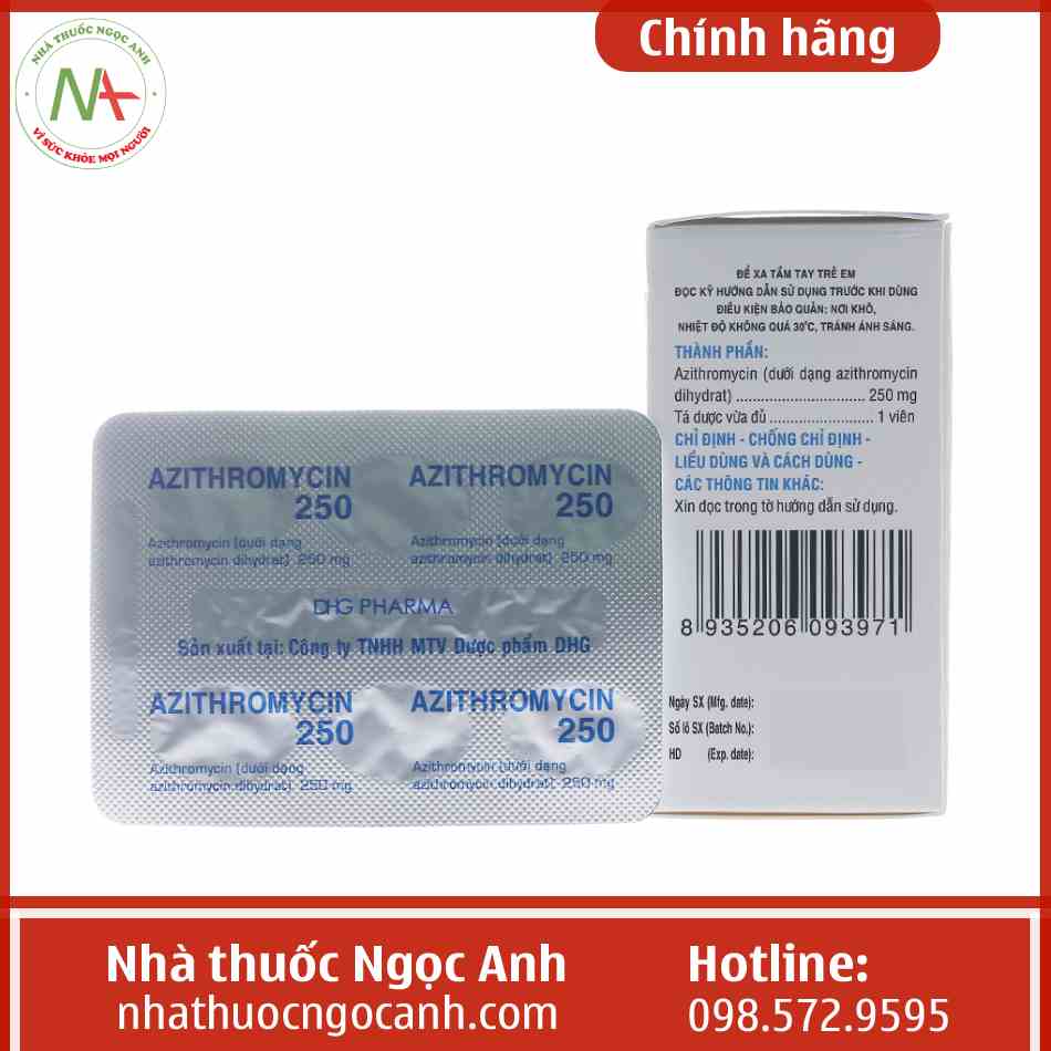 Thuốc Azithromycin 250 DHG là thuốc gì, giá bao nhiêu, mua ở đâu?