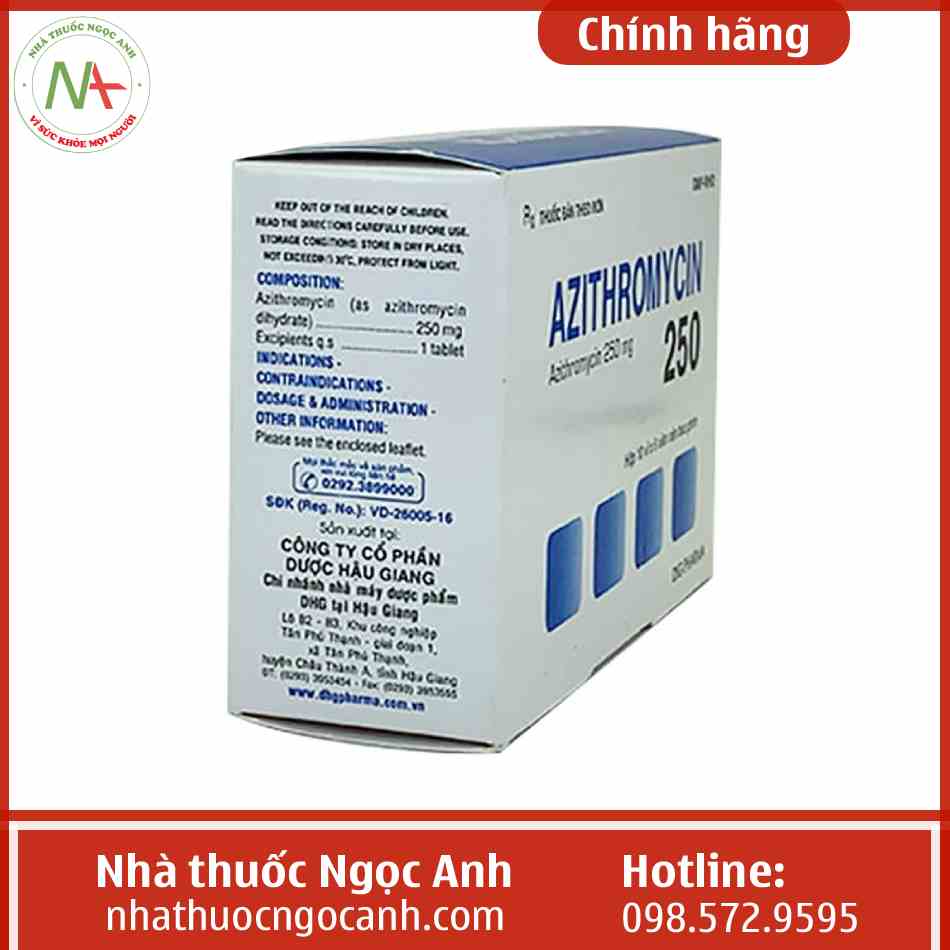Thuốc Azithromycin 250 DHG là thuốc gì, giá bao nhiêu, mua ở đâu?