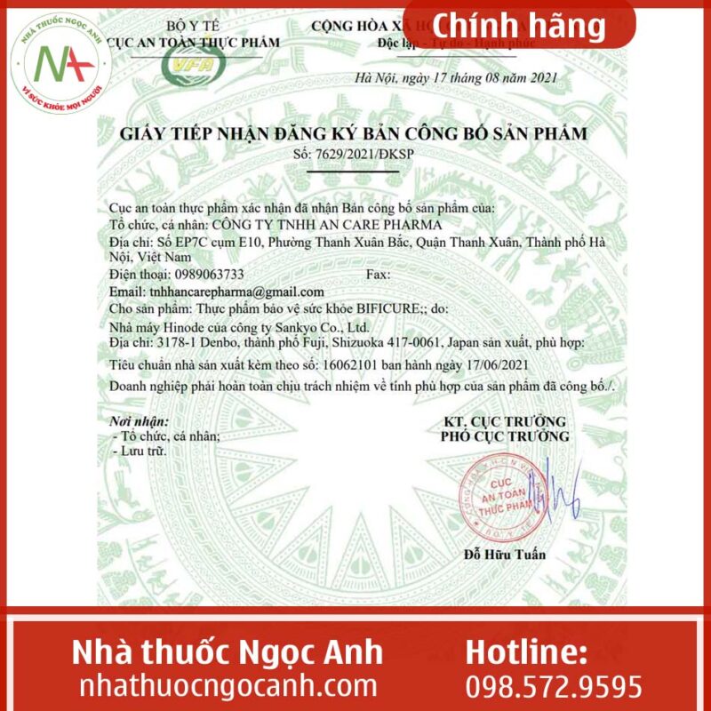 Thuốc Bificure là thuốc gì, có tốt không, giá bao nhiêu, mua ở đâu?