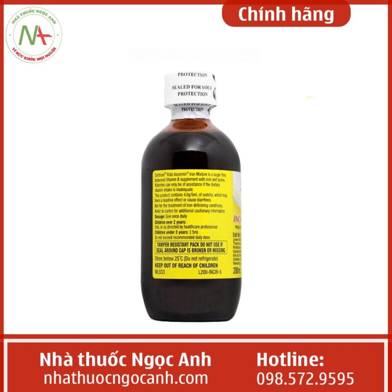 Thuốc Centrum Kids Incremin Iron là thuốc gì? Mua ở đâu? Giá bao nhiêu?