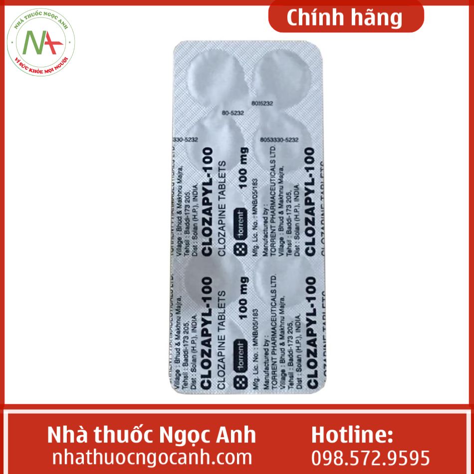 Thuốc Clozapyl-100 là thuốc gì, giá bao nhiêu, mua ở đâu, tác dụng gì