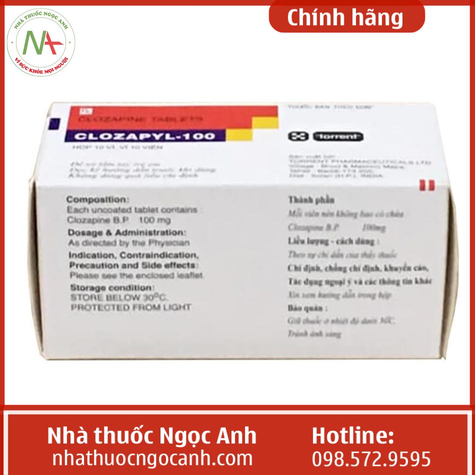 Thuốc Clozapyl-100 là thuốc gì, giá bao nhiêu, mua ở đâu, tác dụng gì