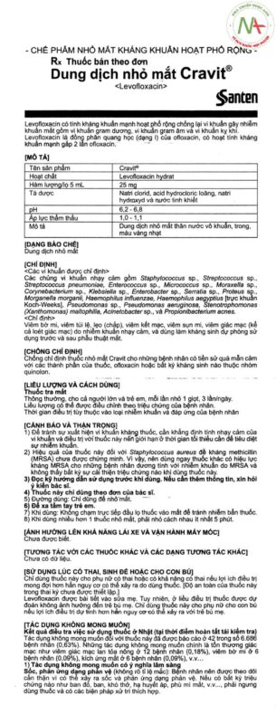 Thuốc nhỏ mắt Cravit 0.5% giá bao nhiêu, có dùng được cho trẻ sơ sinh?