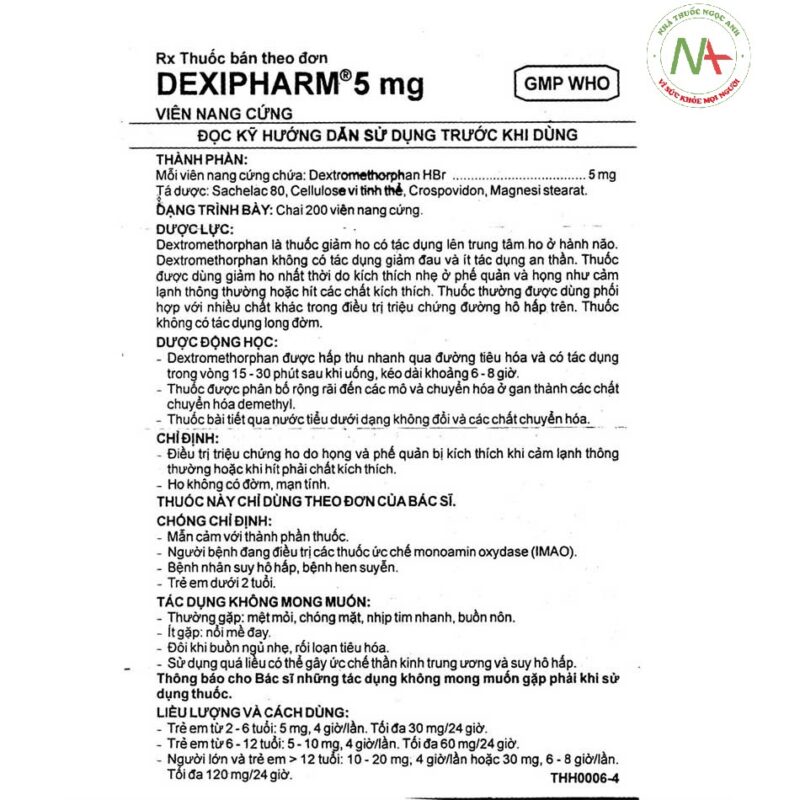 Thuốc Dexipharm 5mg là thuốc gì, tác dụng gì, mua ở đâu, giá bao nhiêu?