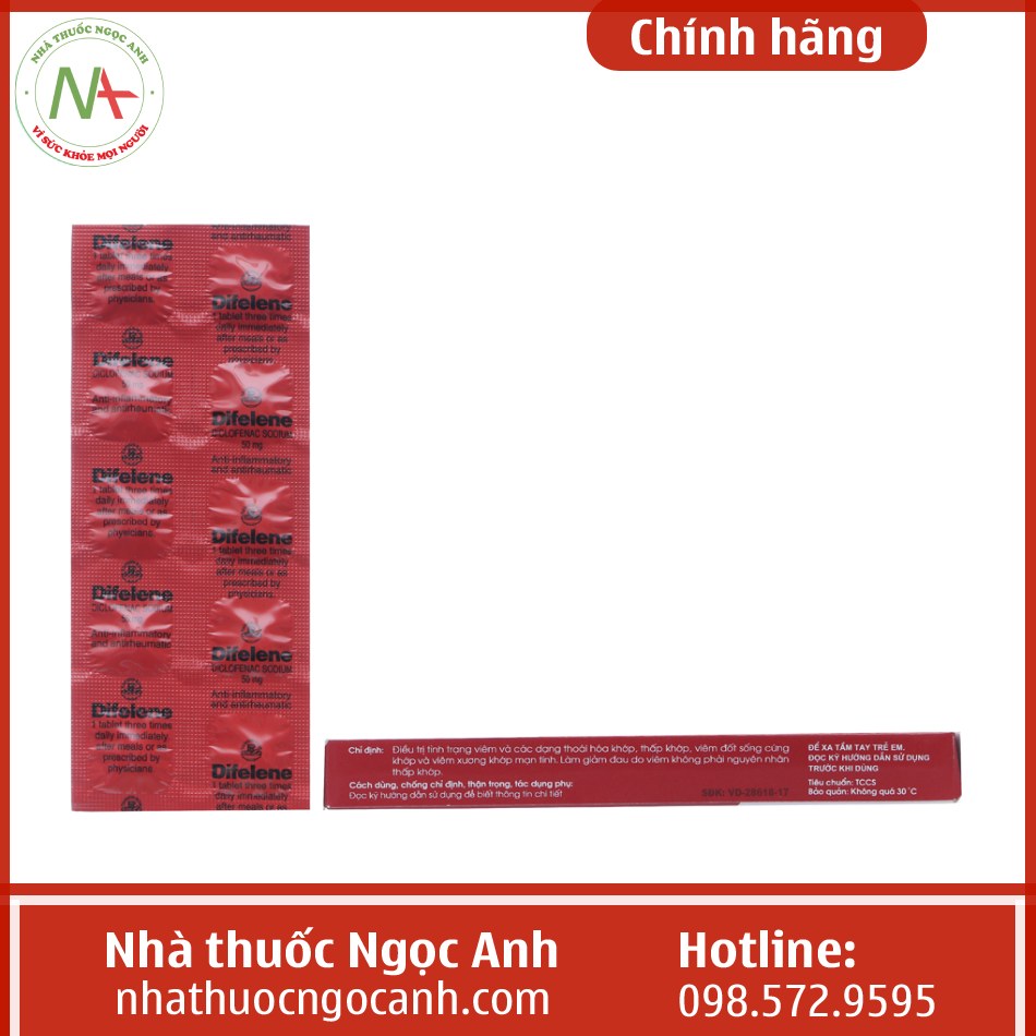 Thuốc Difelene 50mg là thuốc gì, chữa bệnh gì, giá bao nhiêu?