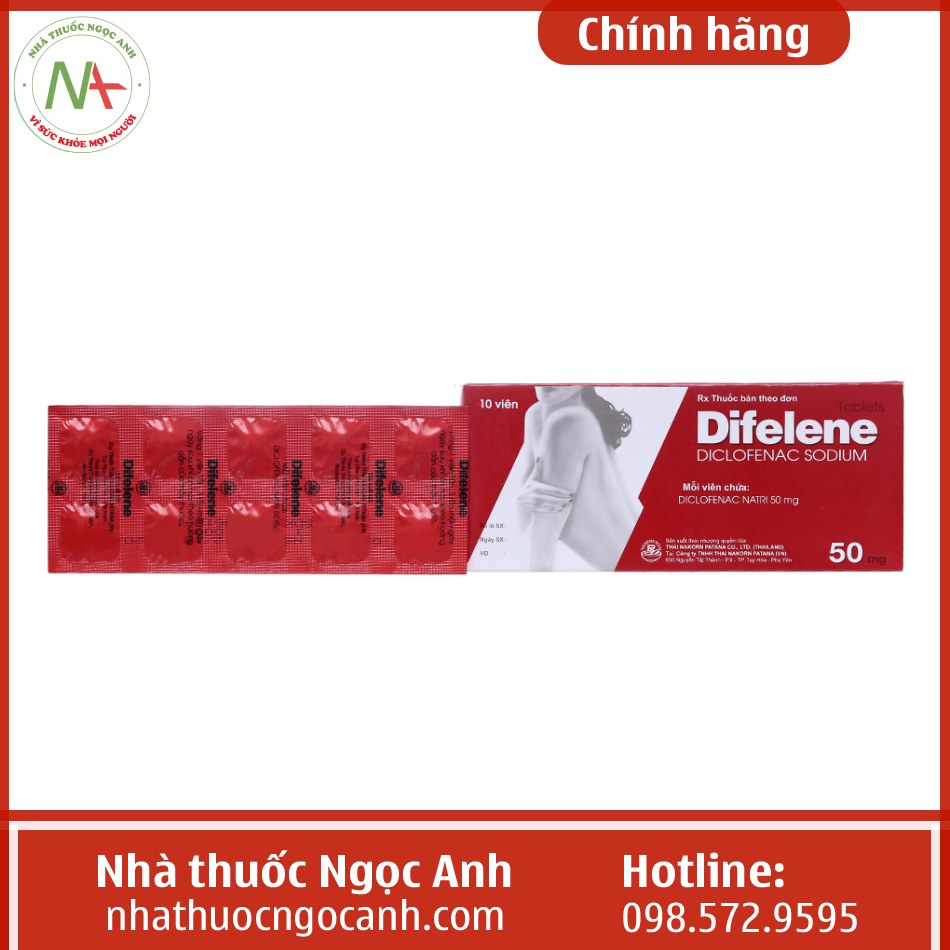 Thuốc Difelene 50mg là thuốc gì, chữa bệnh gì, giá bao nhiêu?