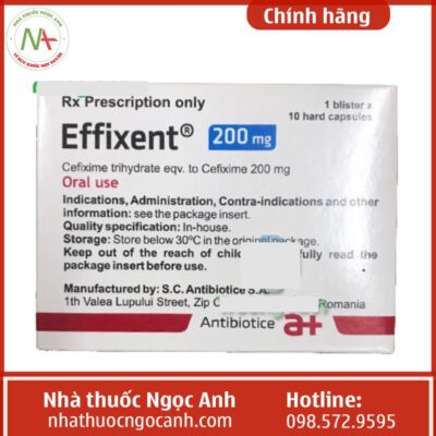 Thuốc Effixent 200mg là thuốc gì, giá bao nhiêu, mua ở đâu, tác dụng gì