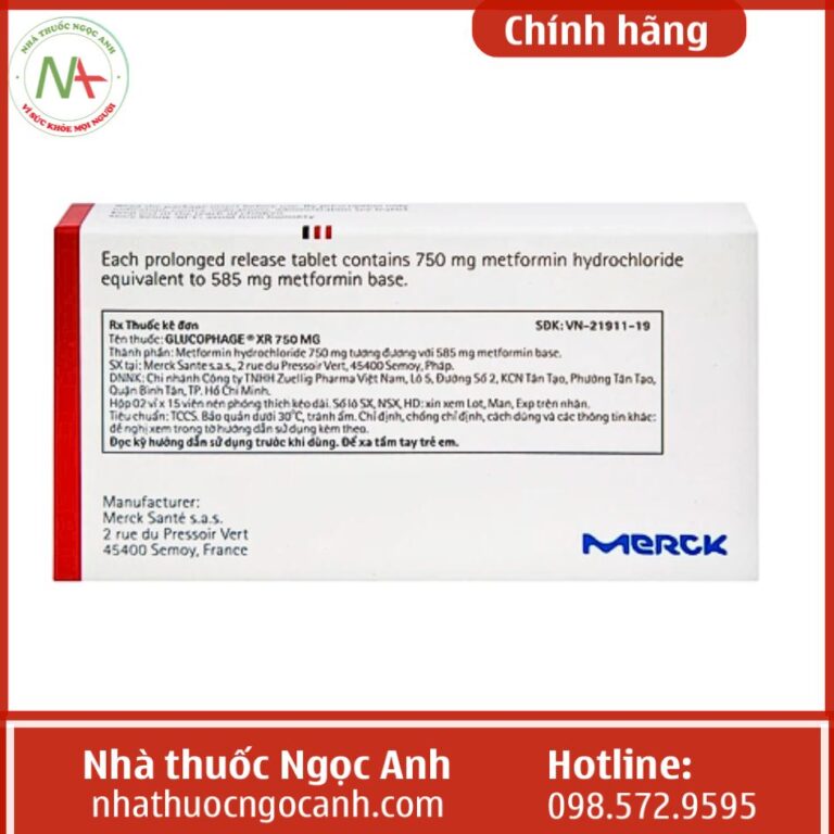 Thuốc Glucophage XR 750mg là thuốc gì, giá bao nhiêu, mua ở đâu