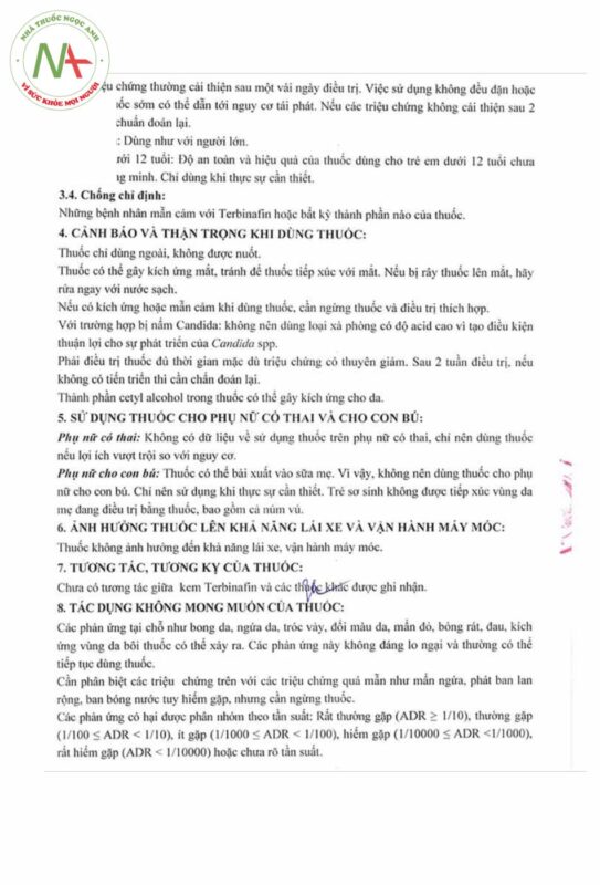 Thuốc Kem Tenafin 1% VPC là thuốc gì, giá bao nhiêu, mua ở đâu